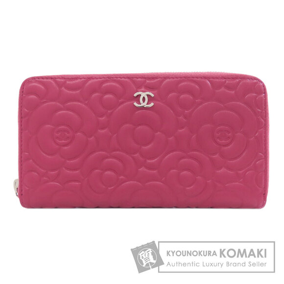 CHANEL | Bags | Chanel Camellia Coco Mark Long Wallet Coin Calfskin ...